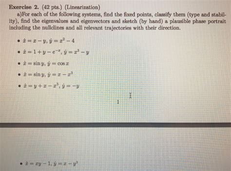 Solved Exercise 2 42 Pts Linearization A For Each Of