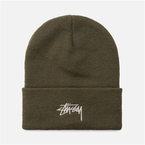 Шапка Stussy Stock FA17 Cuff Beanie, 132851-OLIVE