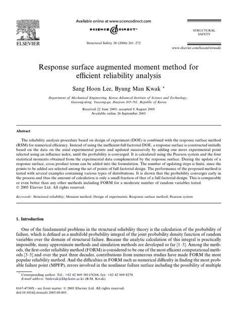 response surface augmented moment method for efficient pdf