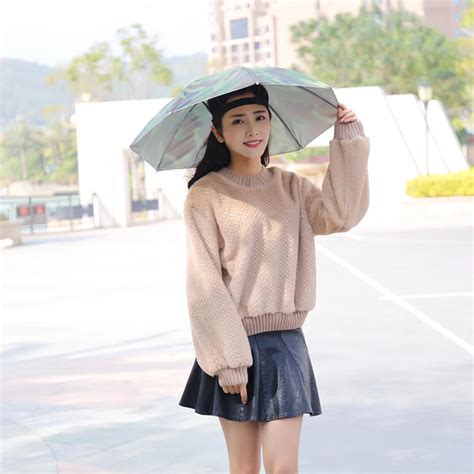 우산 모자 머리 태양 모자 해변 햇빛 가리개 접이식 파티 성인 비 자이언트 캡하드 레인보우 키즈 영국 럭비 소년 성인 Aliexpress