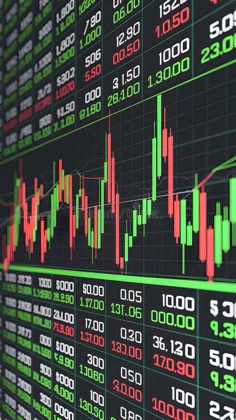 Digital Display Of Colorful Bar Graphs Shows Fluctuating Market Trends