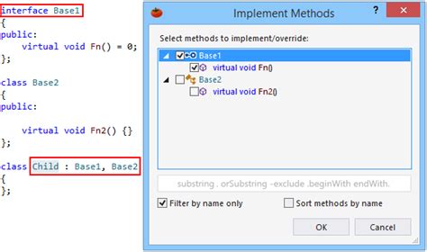 implement interface virtual methods