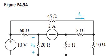 Solved Use Superposition To Solve For And In The Circuit In Fig P4 94 2 Answers