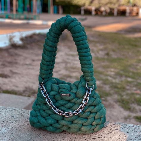 Chunky Bag Knit Pattern Pdf And Video Tutorial Crochet Handbag