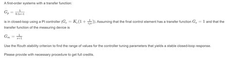 solved a first order systems with a transfer function gp