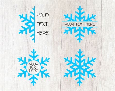 Snowflake Name Svg 4 Snowflake Bundle Flake Winter Svg Etsy