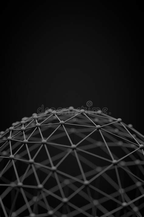 Molecular Sphere On Dark Background 3d Rendering Stock Illustration Illustration Of Blue