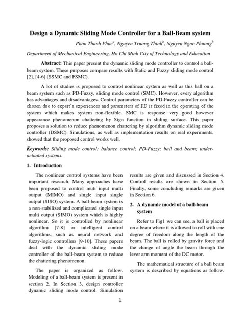 Design A Dynamic Sliding Mode Controller Pdf Control Theory Electric Motor
