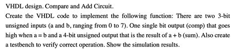 vhdl design compare and add circuit create the vhdl