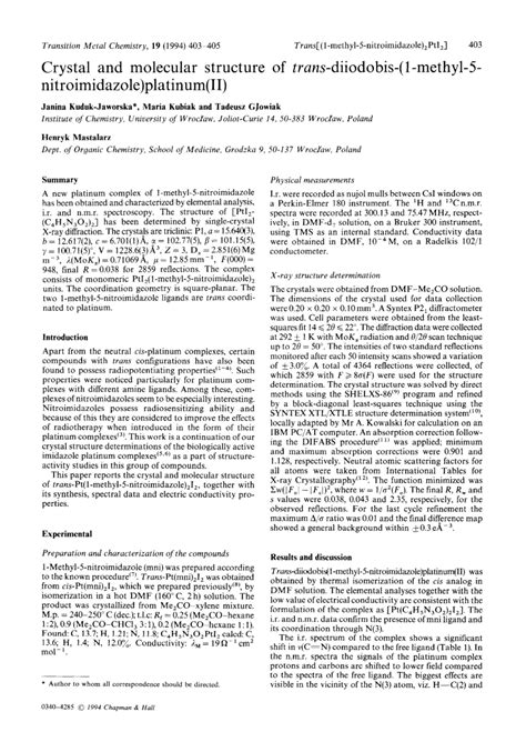 Pdf New Platinumii Complexes With Schiff Base Ligands