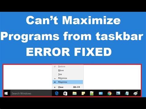 How To Fix Cant Maximize Programs From Taskbar Youtube