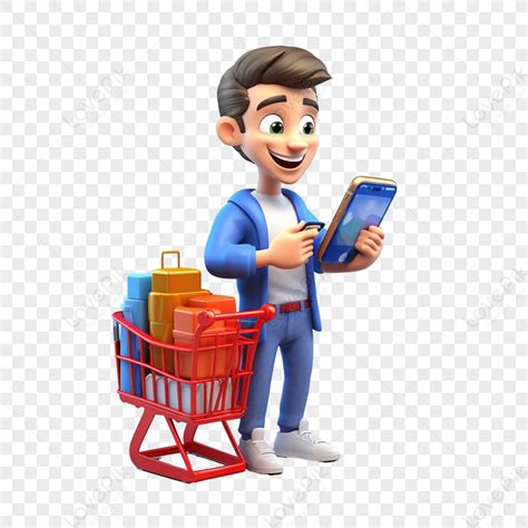3d 캐릭터 모델링 디지털 마케팅 모바일 온라인 Shoping 일러스트레이션콘텐츠미디어 Png 일러스트 무료 다운로드 Lovepik