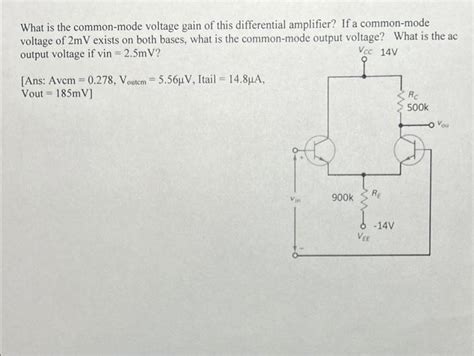 What Is The Common Mode Voltage Gain Of This