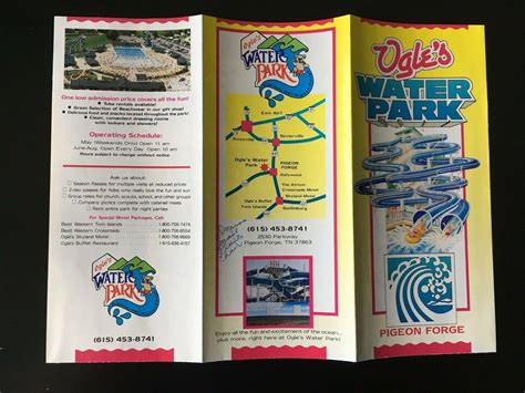 1992 Ogles Water Park In Pigeon Forge Tn Brochure Ogles 3849521812