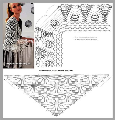 Схемы крючком узоры красивые ажурные для шали