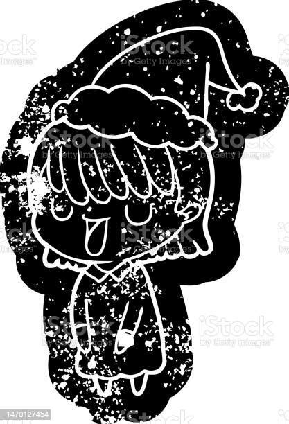 기발한 만화 산타 모자를 쓴 여자의 고민 아이콘 귀여운에 대한 스톡 벡터 아트 및 기타 이미지 귀여운 낙서 드로잉 만화