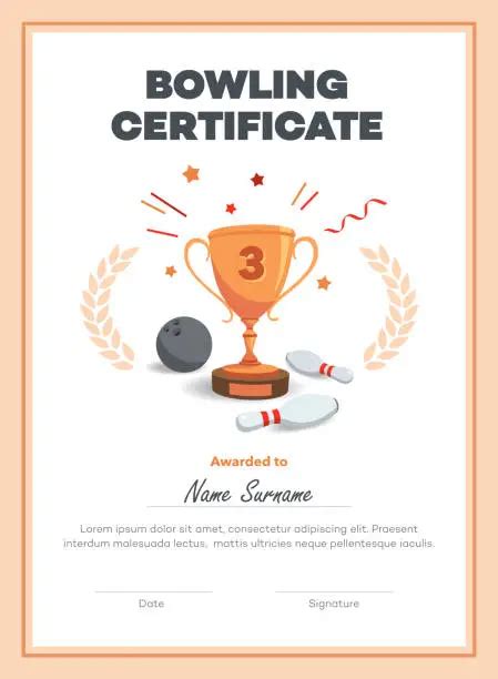 Free Bowling Certificate Template Clipart Images Freeimages