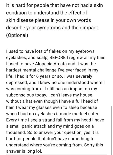 Questionnaire Answer R Alopecia Areata