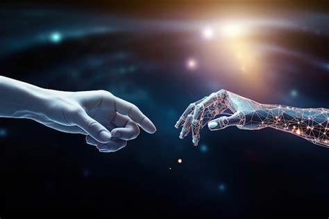 Premium Ai Image Futuristic Ai And Machine Learning Robotic And Human