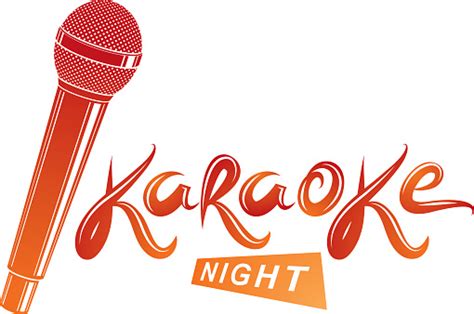 야간 엔터테인먼트 개념 가라오케 밤 벡터 비문 무대 마이크 그림으로 구성 되어 있습니다 레저와 휴식 생활 프리젠테이션입니다 공연에 대한 스톡 벡터 아트 및 기타 이미지