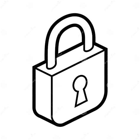 Lock Icon In Isometry Image For Website App Logo Ui Design Stock Illustration Illustration