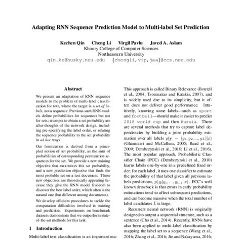 Adapting Rnn Sequence Prediction Model To Multi Label Set Prediction