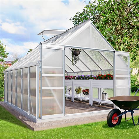 Balconera Twin Wall Polycarbonate Greenhouse With Aluminum Frame 10ft X