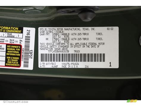 2022 Tundra Color Code 6v7 For Army Green Photo 145949378