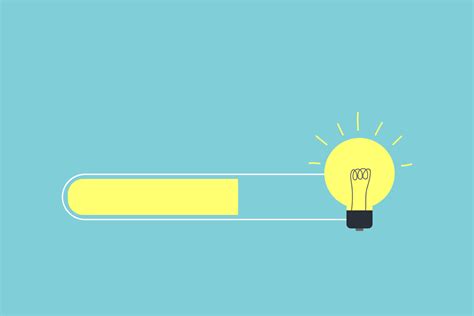 Loading Idea Concept Lightbulb Loading Bar Almost Complete 46264979 Vector Art At Vecteezy