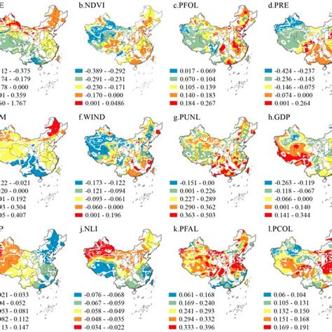 The Spatial Distribution Of Regression Coefficients Between Factors And