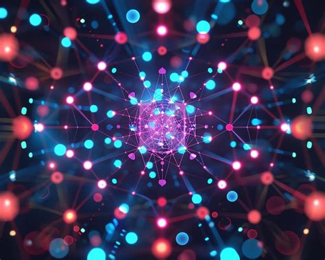 Vibrant Abstract Light Patterns With Interconnected Particles And Nodes Futuristic Visual