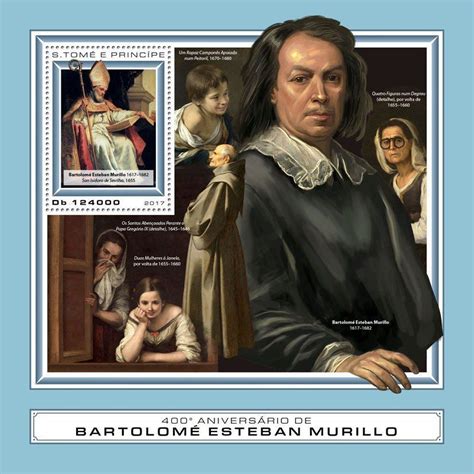 Почтовый блок Художник Бартоломе Эстебан Мурильо Сан Томе и Принсипи 2017 Bomarka