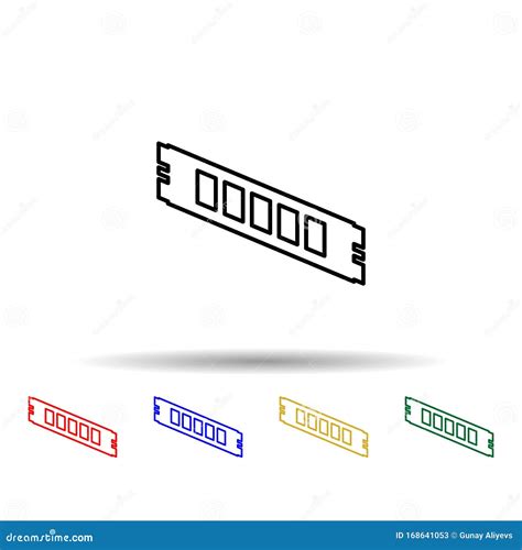 Pc Memory Ram Multi Color Style Icon Simple Thin Line Outline Vector Of Computer Parts Icons