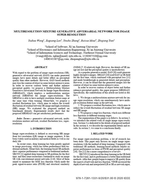 multiresolution mixture generative adversarial network for image super