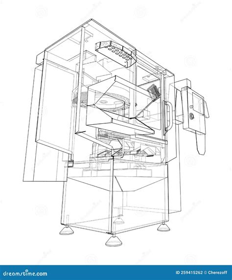 Metalworking Cnc Milling Machine Vector Stock Vector Illustration Of