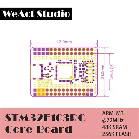 weact stm32f103rct6 arm stm32 plėtros plokštė mažoji sistemos plokštė