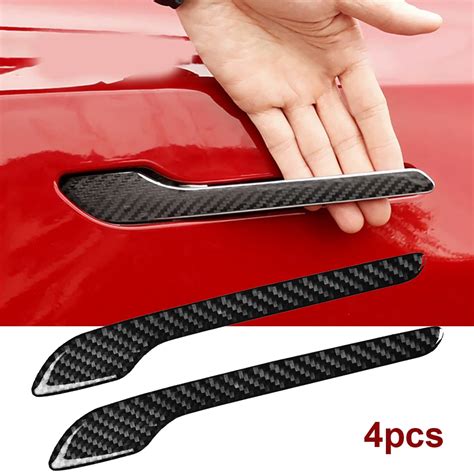 4 Pcs 매트 블랙 프로텍터 스티커 방수 안티 스크래치 데칼 Diy 도어 핸들 랩 커버 보호대 테슬라 모델 3자동차 인테리어