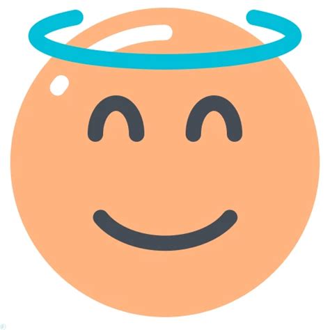 دانلود آیکون ایموجی چهره خندان با هاله استایل مسطح با فرمت Png