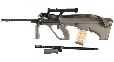 Steyr Augsa Semi Automatic Rifle With Integral Scope Extra Magazines