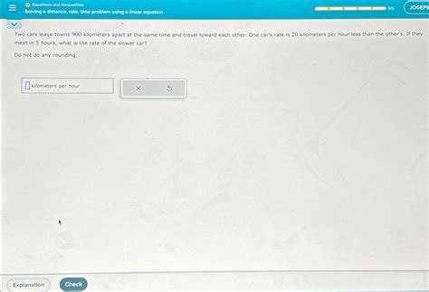 Solved Equations And Inequalitiessolving A Distance Rate