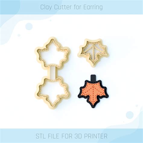 🍁 Aurtumn Maple Leaf Leather Keychain Stitch Clay Cutter・ 3d File For