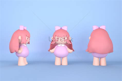 C4d Pink Girl Ip Model Illustration Image Picture Free Download 402187652