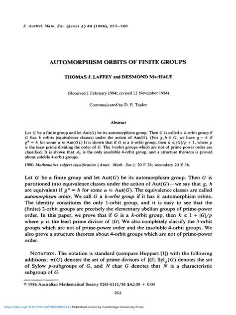 Automorphism Orbits Of Finite Groups Pdf Pdf
