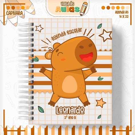 Agenda Escolar Capivara Elo7 Produtos Especiais