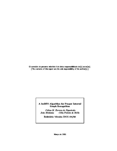 Pdf A Lexbfs Algorithm For Proper Interval Graph Recognition