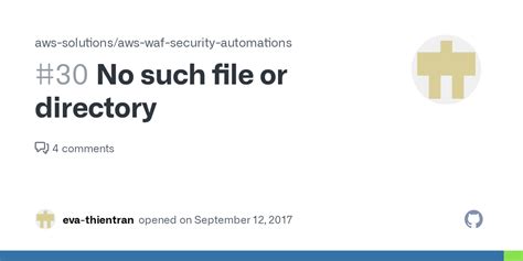 No Such File Or Directory · Issue 30 · Aws Solutionsaws Waf Security