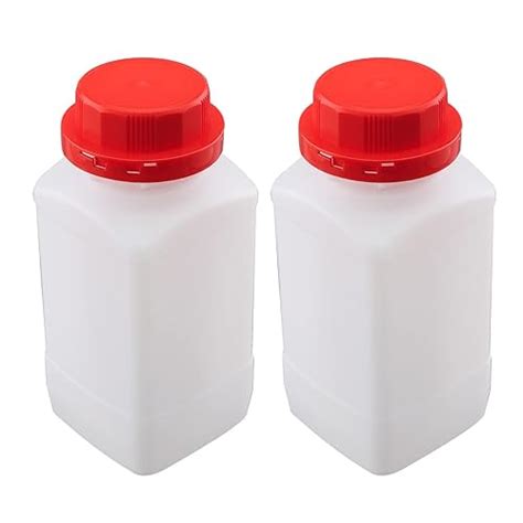 Othmro 2pcs Plastic Lab Chemical Reagent Bottles 1000ml 34oz Wide Mouth Liquid Solid Square
