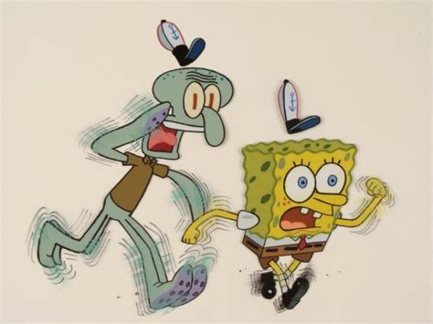 Spongebob Running Cel Original Squidward Production Art