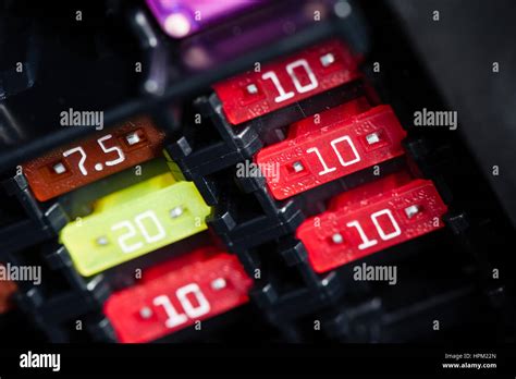 closeup fuses in fuse box inside the car Stock Photo - Alamy