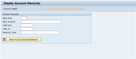 F H SAP Tcode Display Account Hierarchy Transaction Code